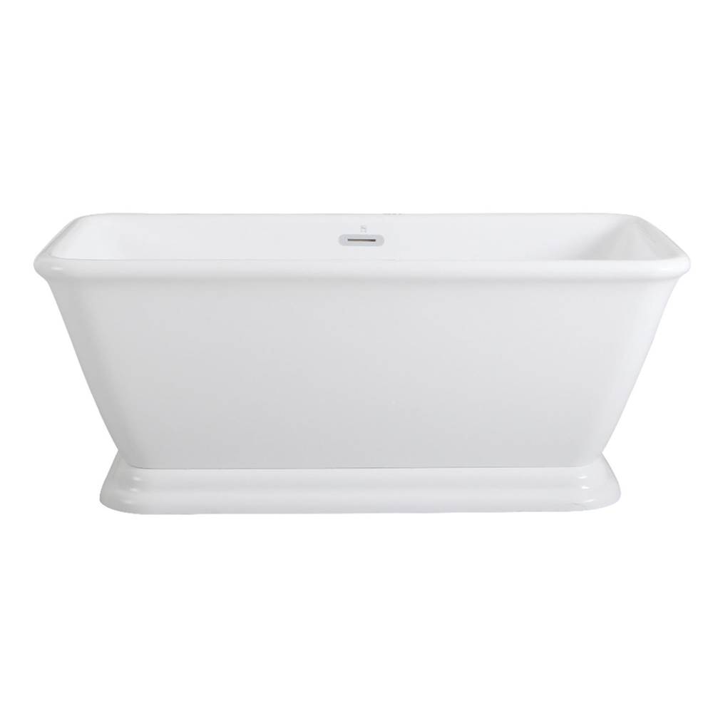 Kingston brass Aqua Eden 60-inch Acrylic Double Ended Pedestal Tub With ...