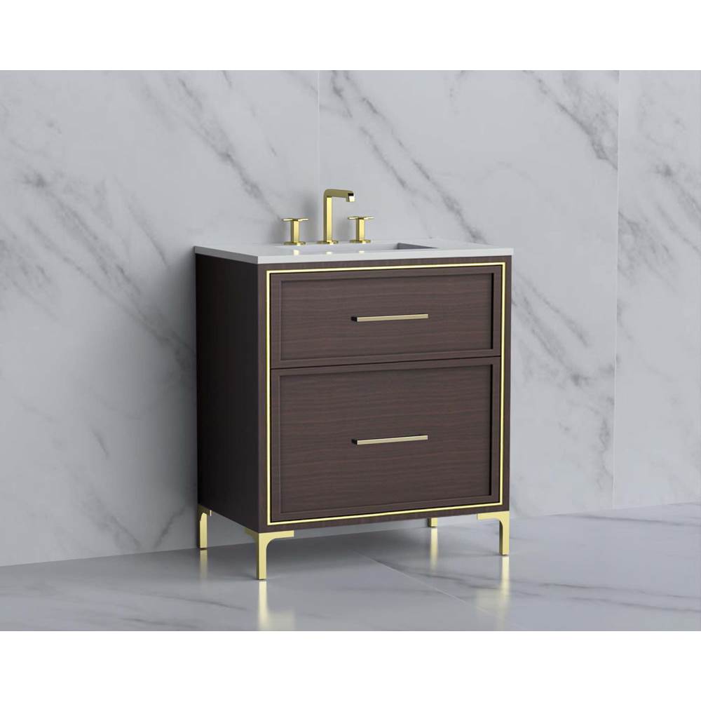 Madeli Madeli Profile 30” Free Standing Vanity Cabinet In Walnut/hw ...