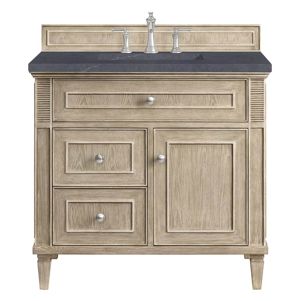 James martin furniture Lorelai 36” Single Vanity, Whitewashed Oak W/ 3 ...